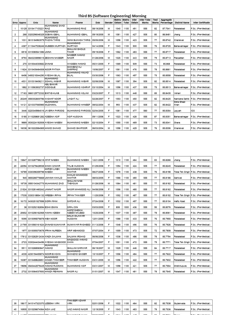 3rd BS (SE) M | PDF