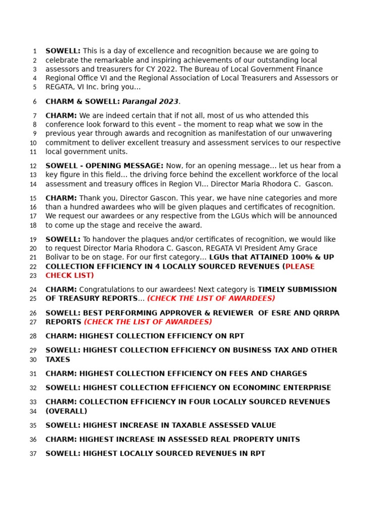 Awarding-script | PDF