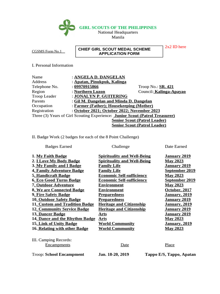 CGSMS Forms Angela1 | PDF