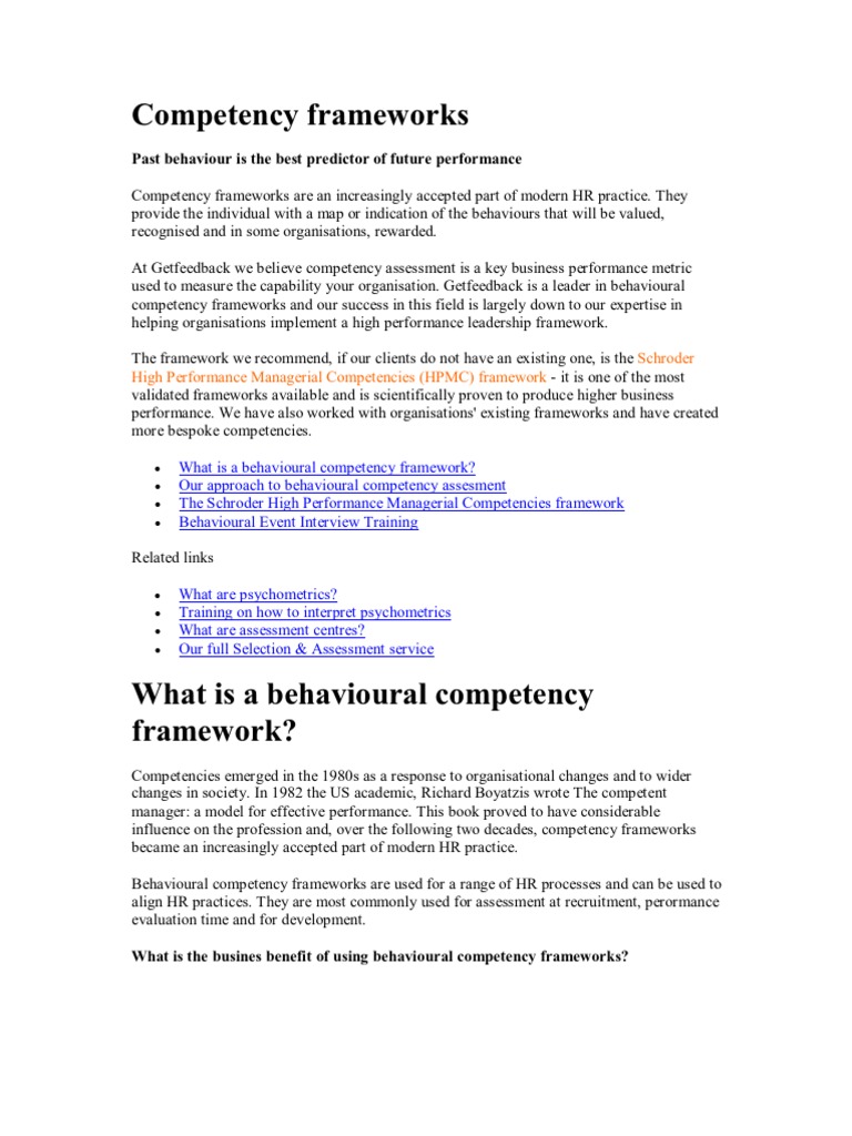 Competency Frameworks | PDF | Job Interview | Competence (Human Resources)