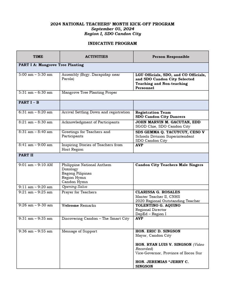 2024 National Teachers' Month Kick-Off | PDF | Philippines | Travel