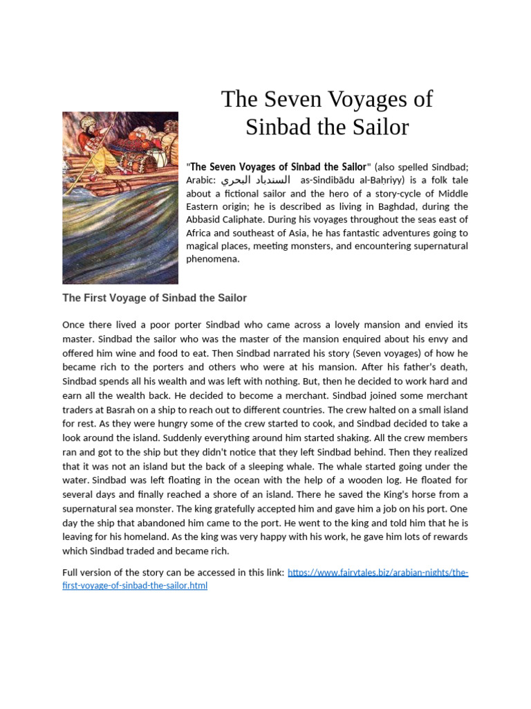 2 First Voyage of Sinbad The Sailor An Anventure Story and Predicting ...