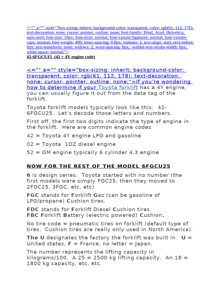 4Y Engine Codes | PDF