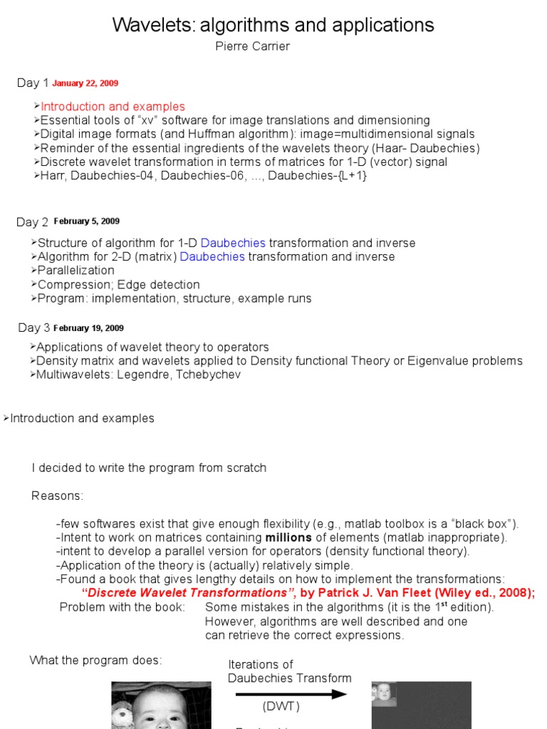 Wave 01 | PDF | Wavelet | Matrix (Mathematics)