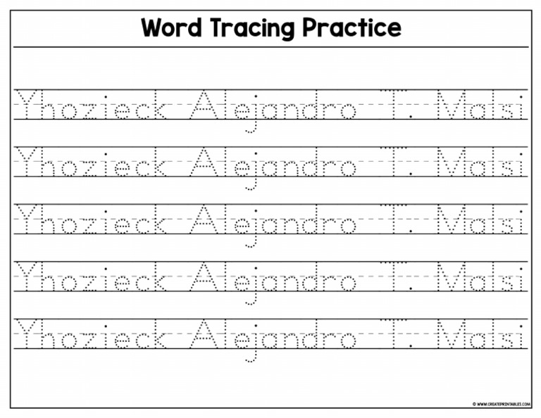 Word - Tracing - Practice 8F44 5154 7C5A | PDF