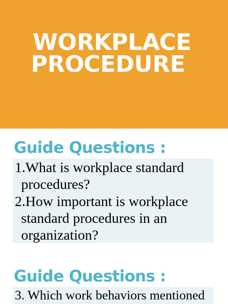 Workplace Procedure | PDF