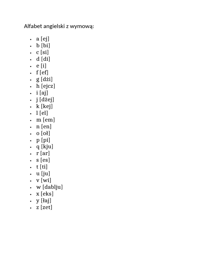 Alfabet Angielski | PDF