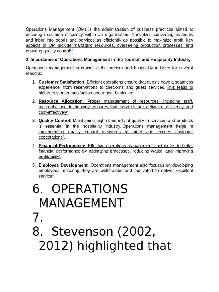 Operations Management Assignment 1 | PDF