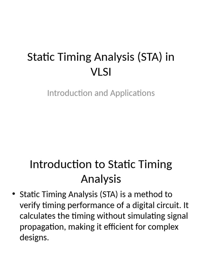 Static Timing Analysis Vlsi Pdf Home And Garden