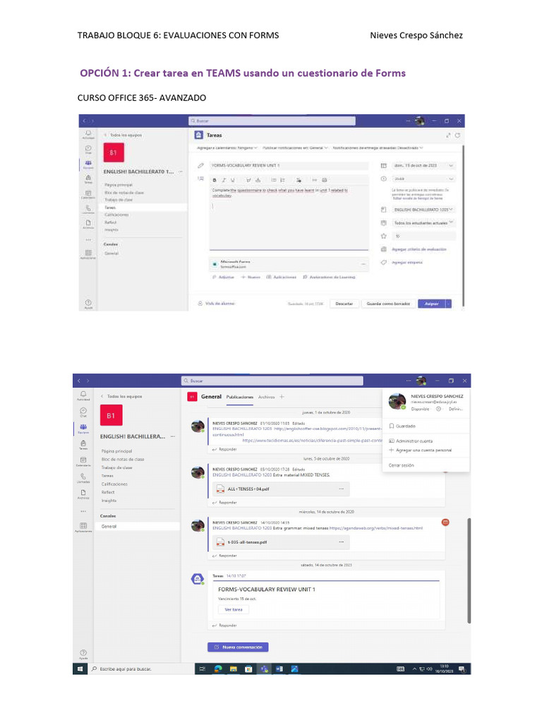 Tarea Bloque 6. Opción 1. Nieves Crespo Sánchez. | PDF