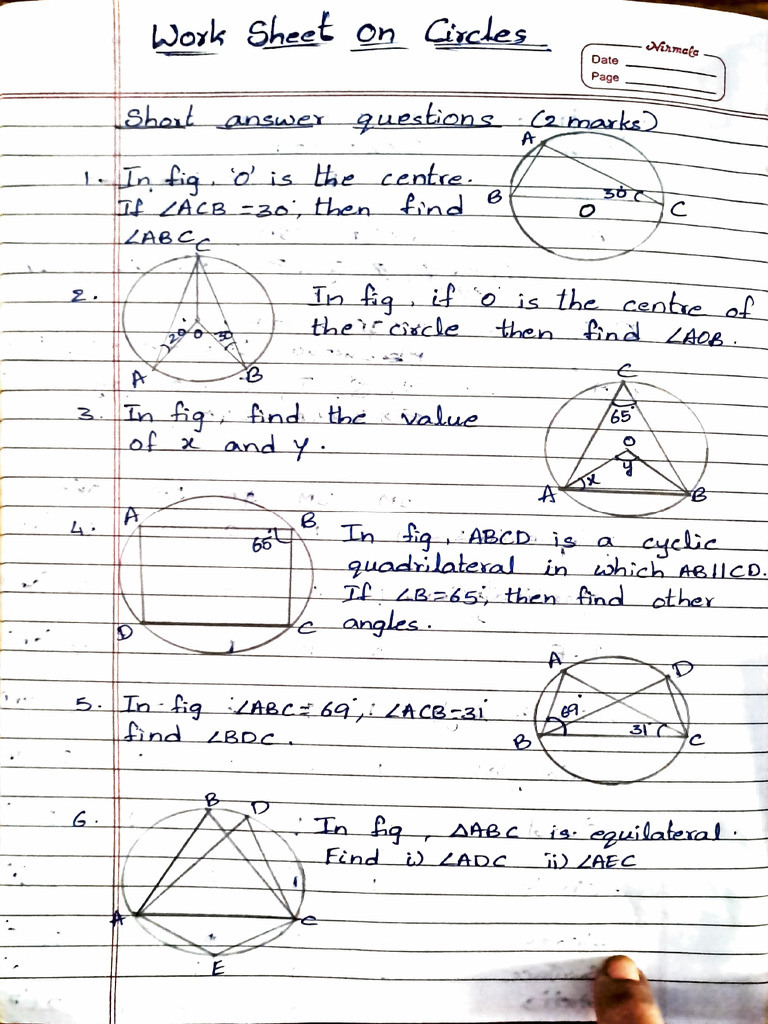 Circles Worksheet | PDF | Elementary Geometry | Analytic Geometry