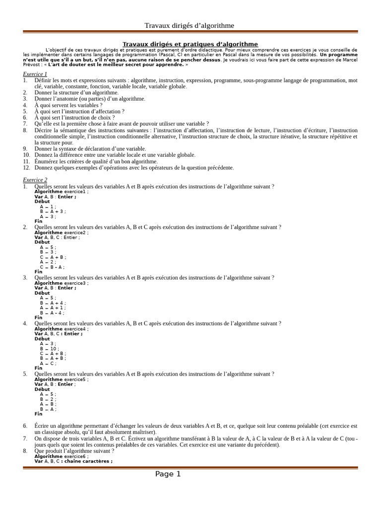TD Algo ISTA Et TI | PDF
