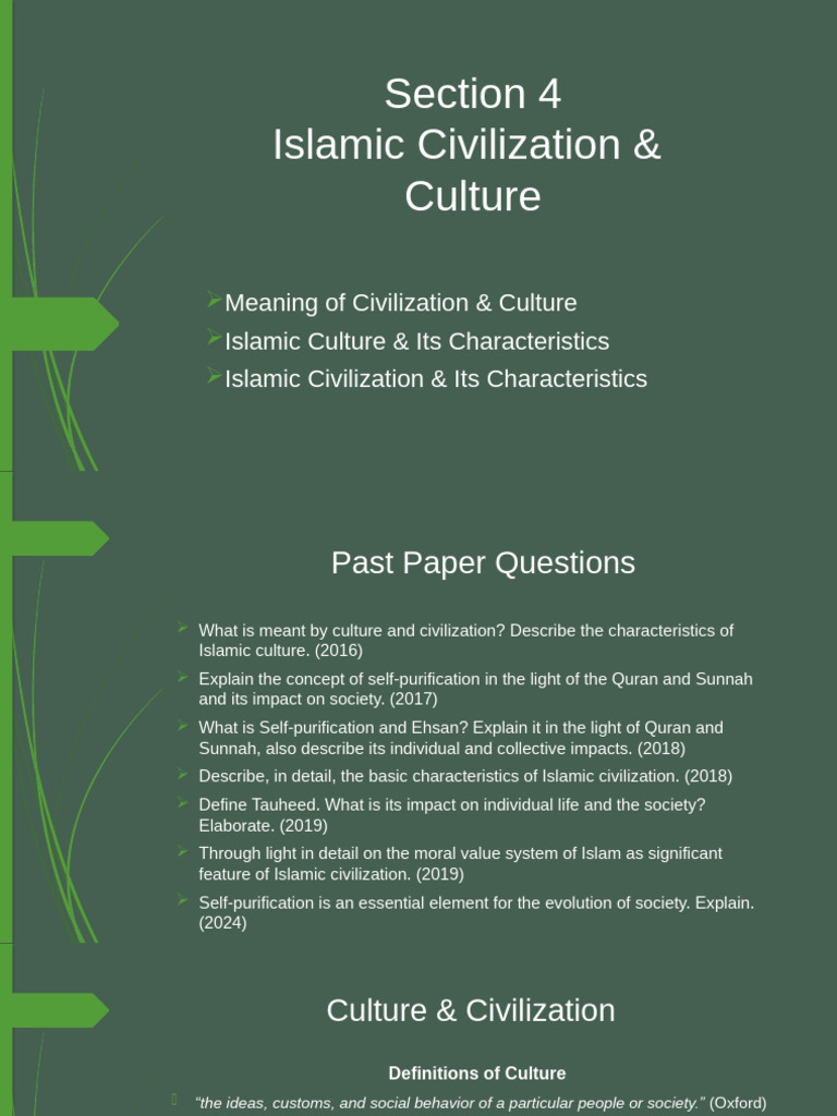 Section 4 - Islamic Civilization & Culture | PDF