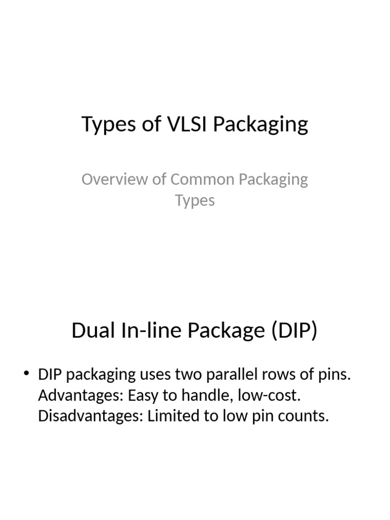VLSI Packaging Types Final | PDF