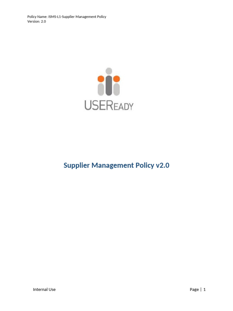 Vendor Management Policy Template | PDF