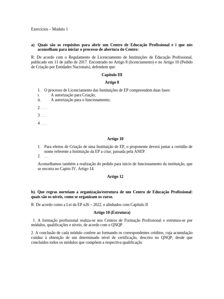 Exercicios 1 - Modulo 1 | PDF