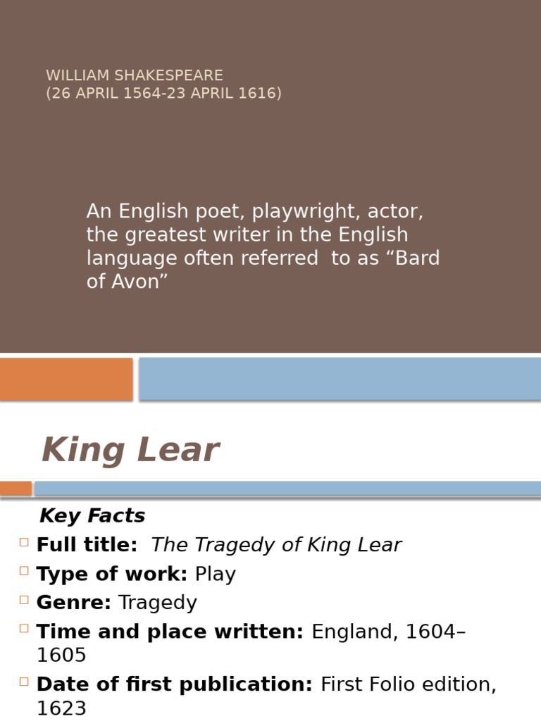 Presentation On KIng Lear | PDF