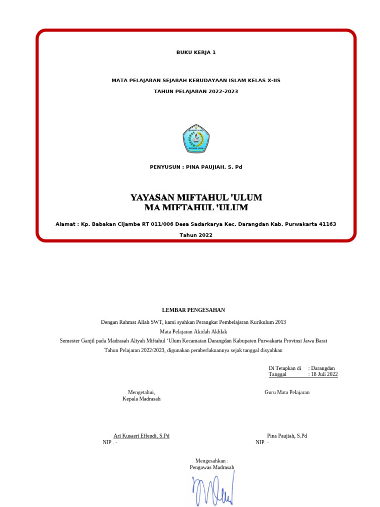 Sampul Buku 1 - 2022-2023 Pina | PDF