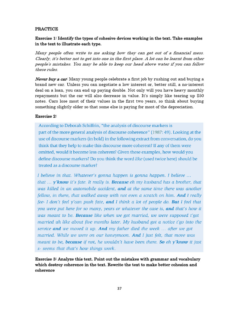 A03 Exercises_Discouse Analysis | PDF