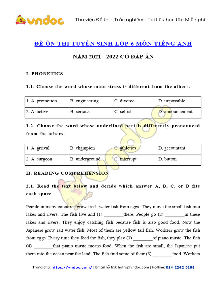 De Luyen Thi Tieng Anh Vao Lop 6 Truong THPT Chuyen Ha Noi Amsterdam 3 ...