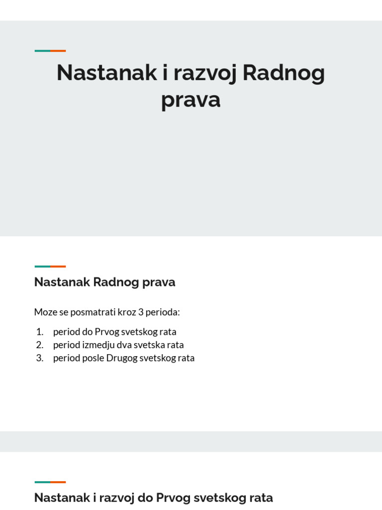 Nastanak I Razvoj Radnog Prava | PDF