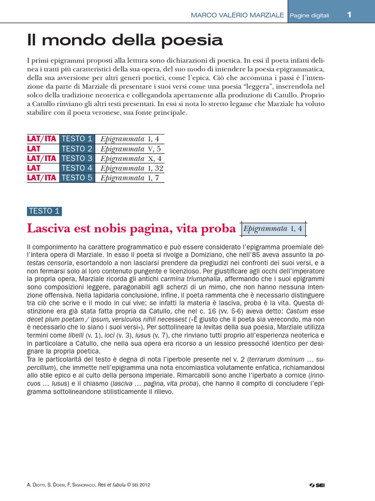 Epigrammi Di Marziale | PDF
