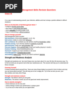 Unit-2 Self Management Skills Class 9 MCQ | PDF | Self Awareness | Self ...