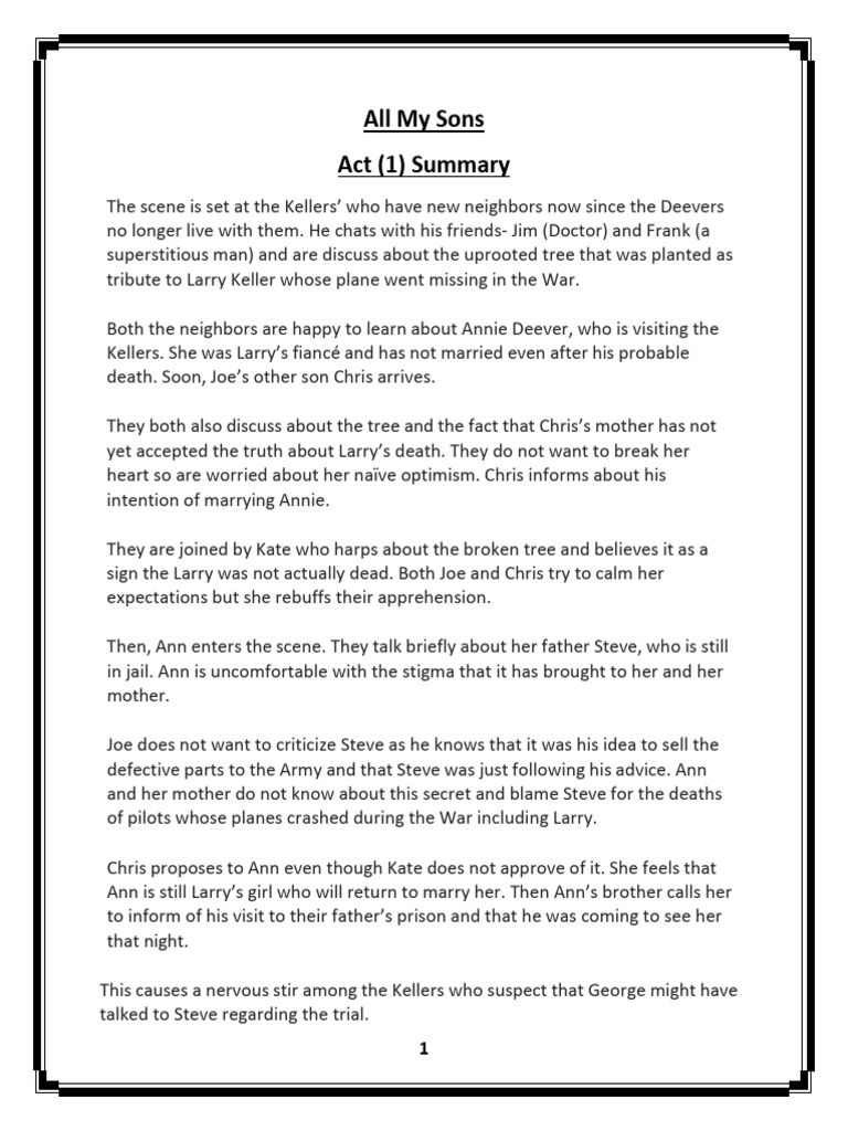 All My Sons | PDF