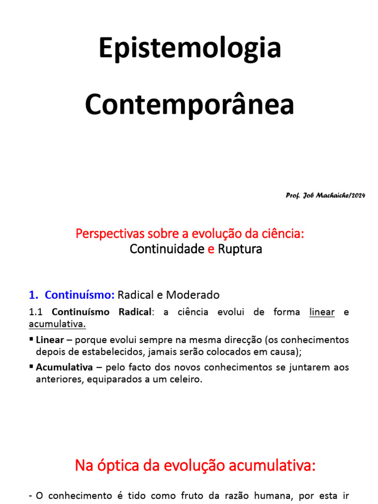 11 - Epistemologia Contemporanea-Ck-2024 | PDF | Science | Ciências Sociais