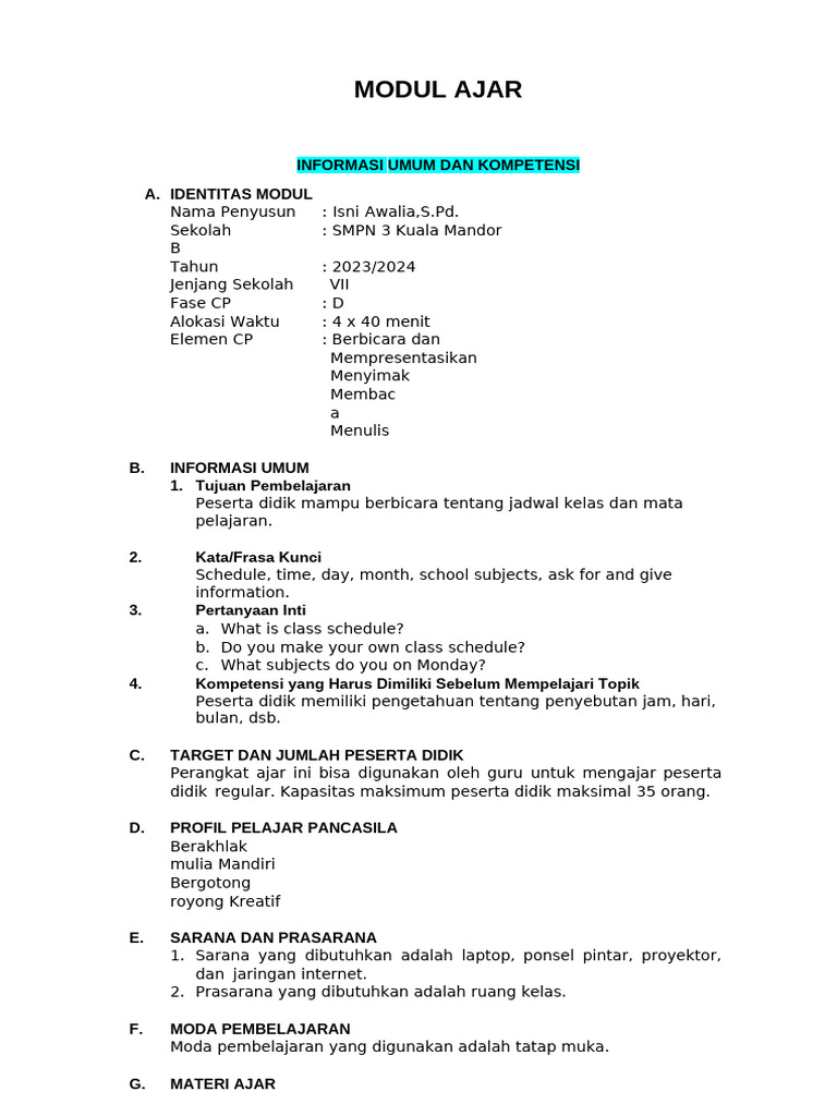 Telaah Modul Ajar 2 | PDF