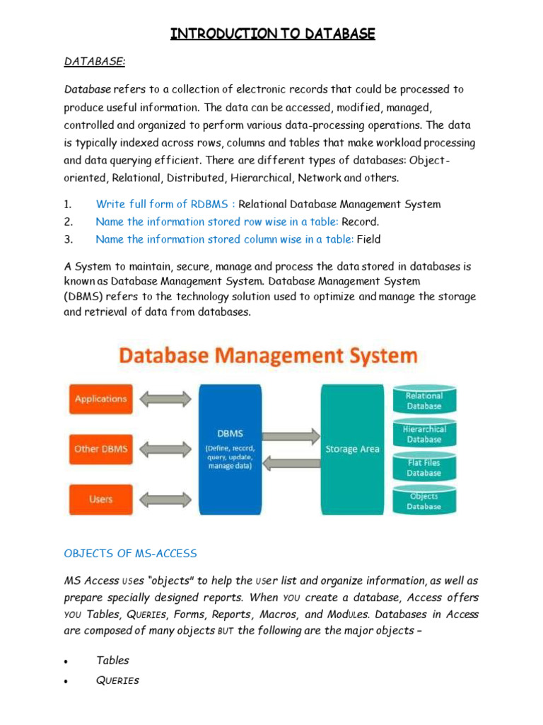 Introduction to MS Access 1 | PDF