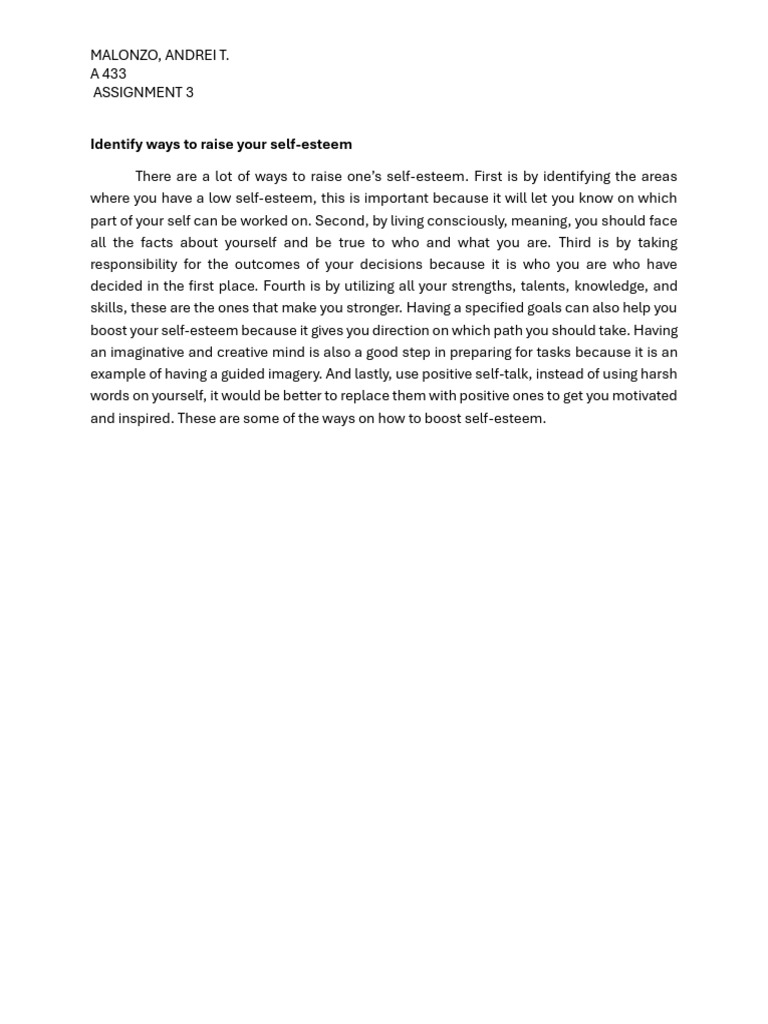 Malonzo A433 - Assignment 3 | PDF