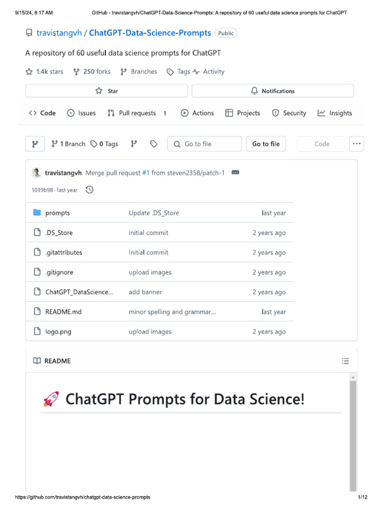 ChatGPT Data Science Prompts | PDF