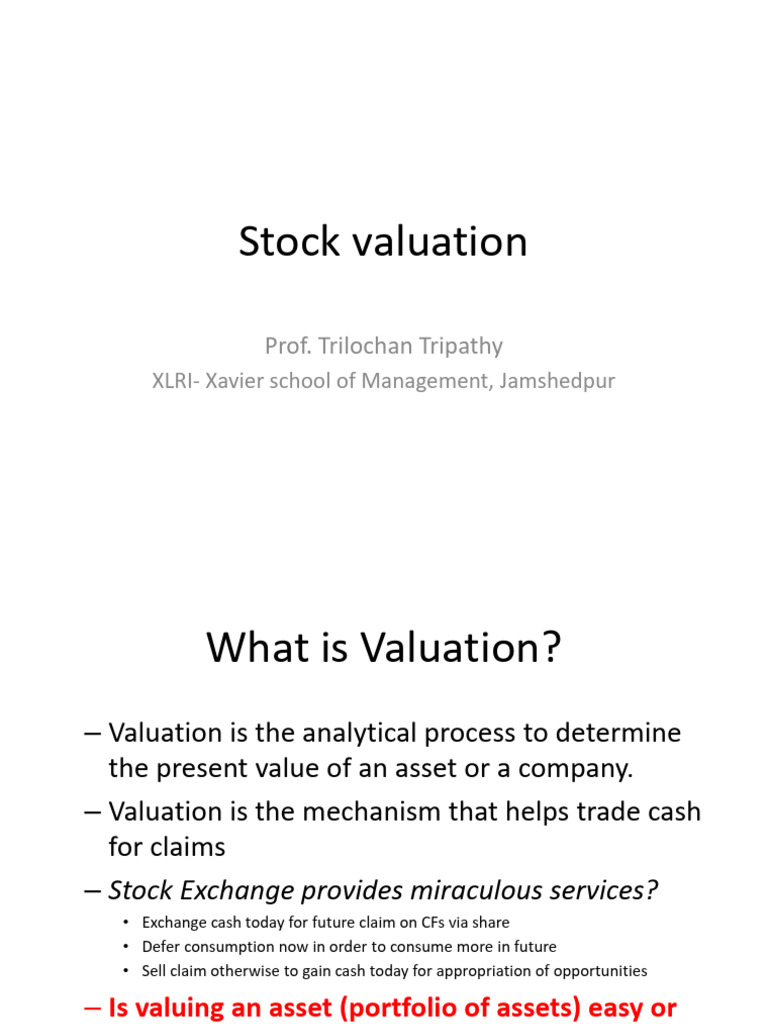 Stock Valuation | PDF | Valuation (Finance) | Stock Valuation