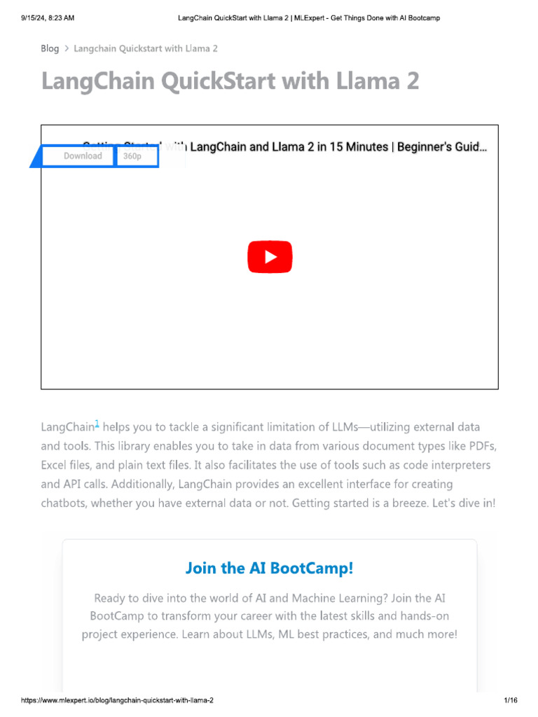 LangChain QuickStart With Llama 2 | PDF
