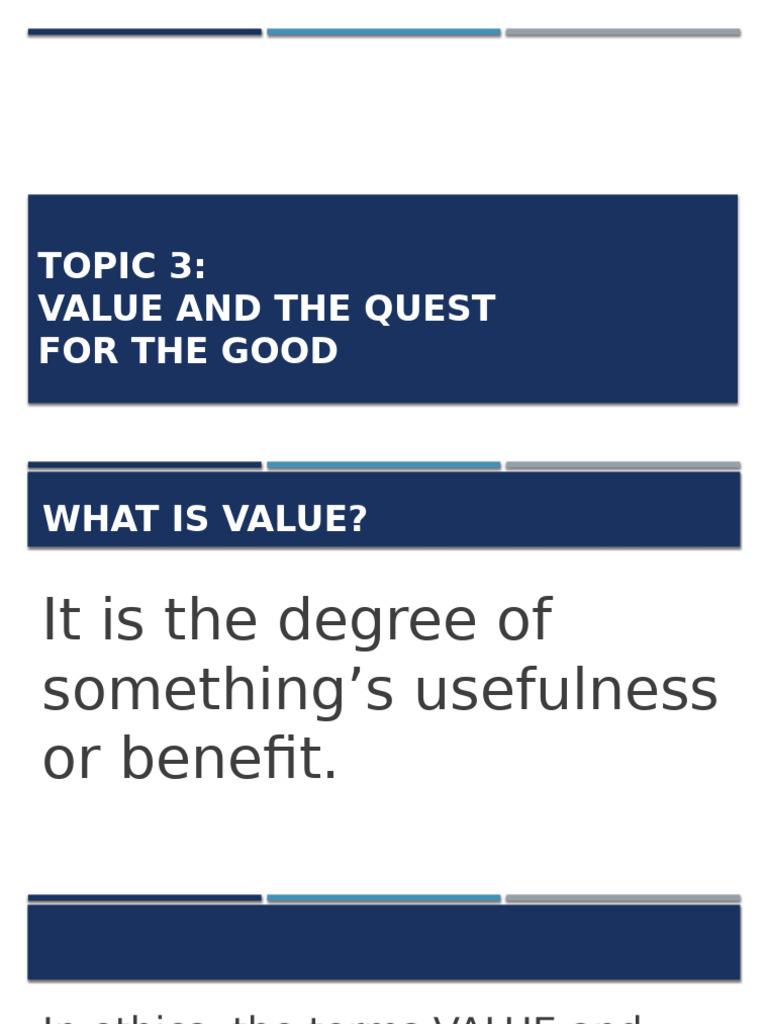 Topic 3 Value and The Quest For Good | PDF