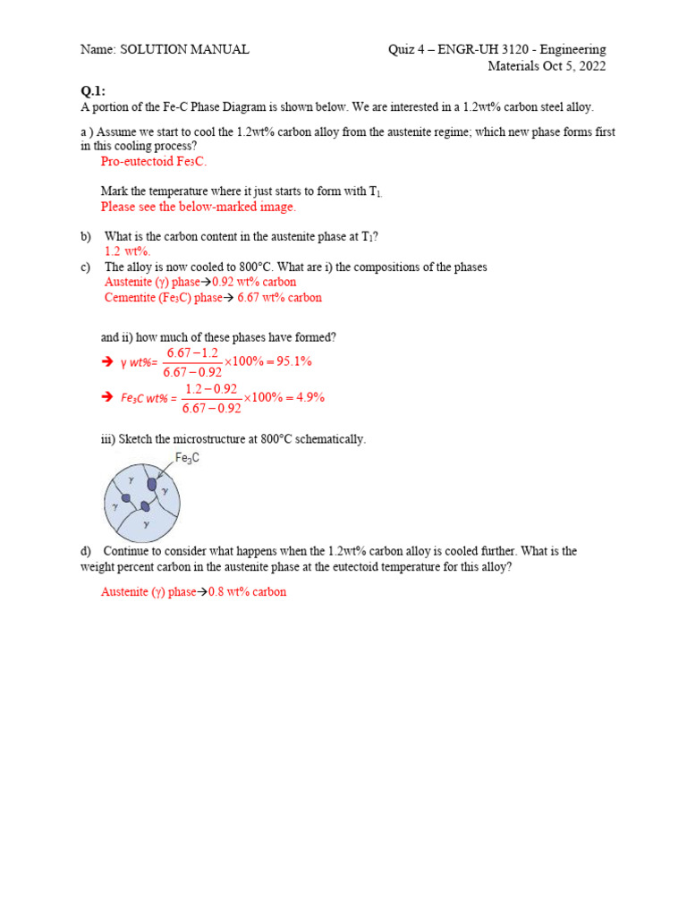Quiz4 Solution 20221004 | PDF | Science & Mathematics