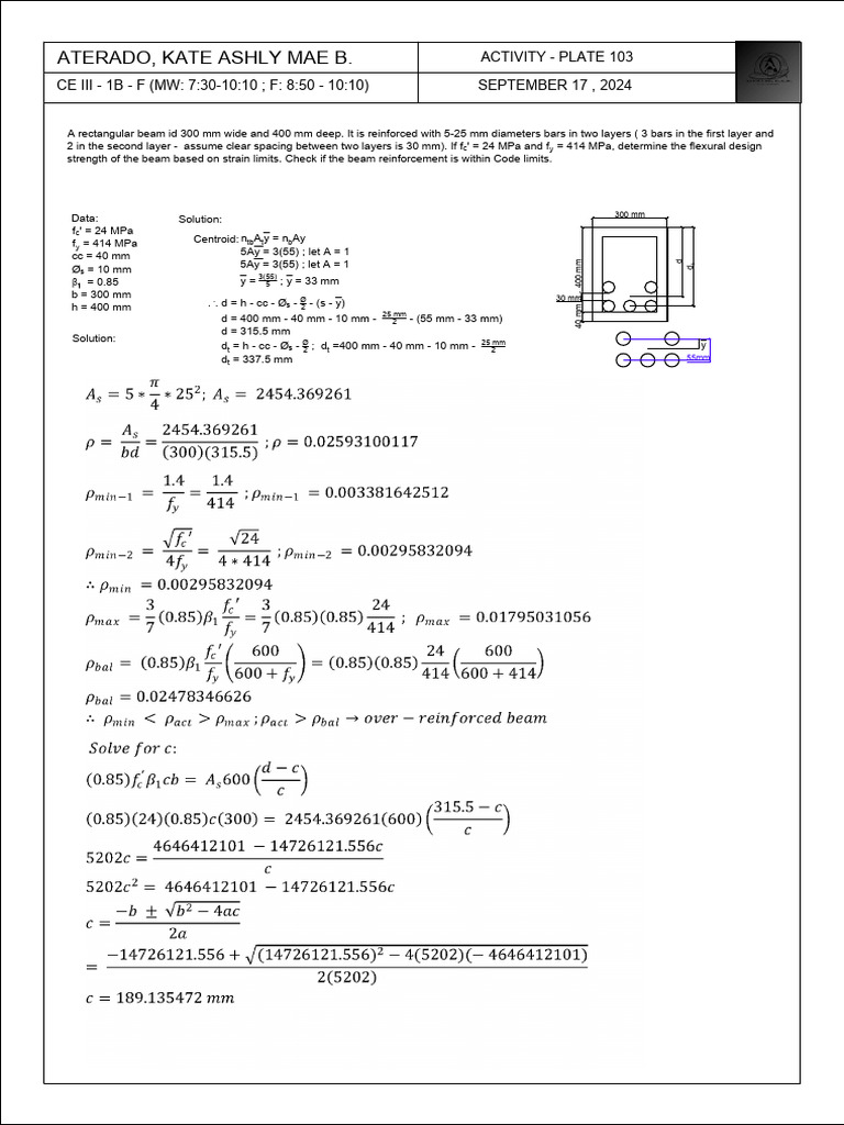 Reinforced Concrete Sample Analysis | PDF