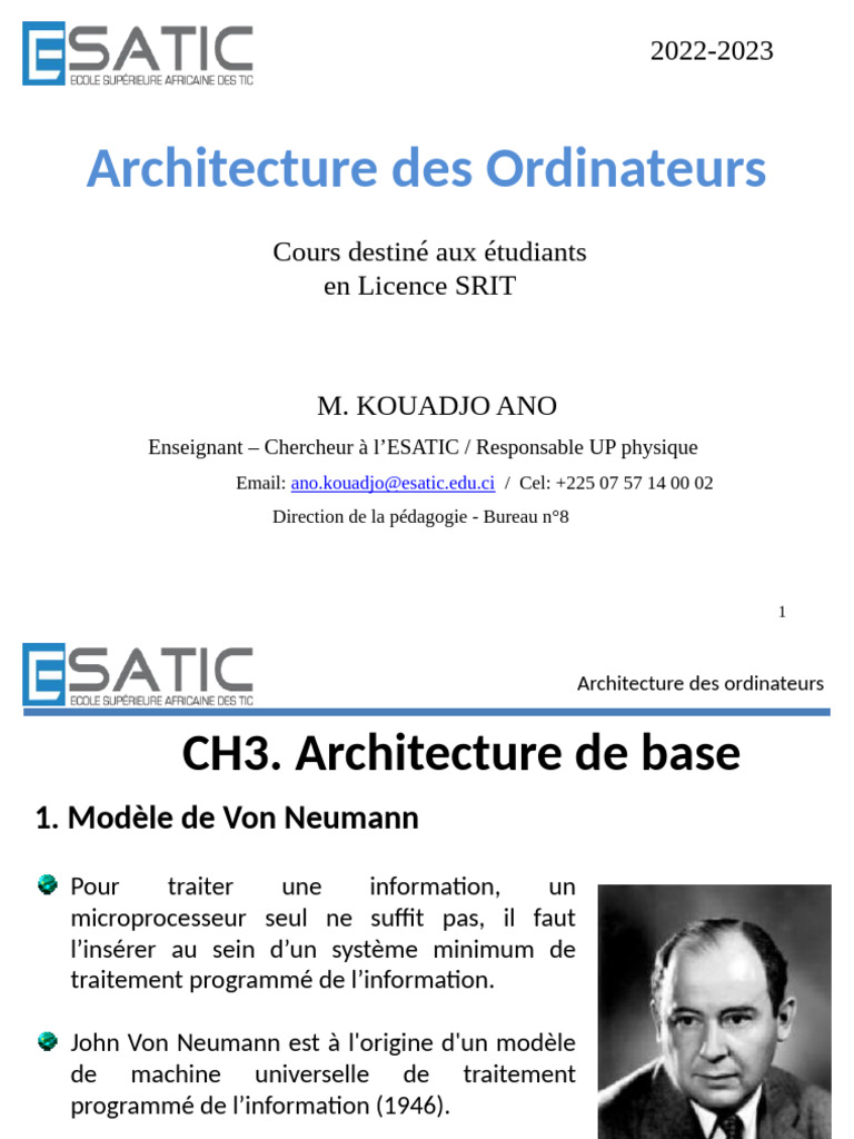 CH3 Architechture de Base | PDF | Computing | Computer Engineering