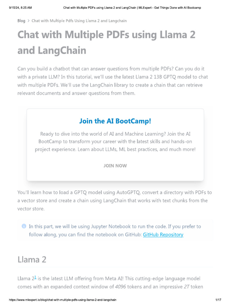 Chat With Multiple PDFs Using Llama 2 and LangChain | PDF