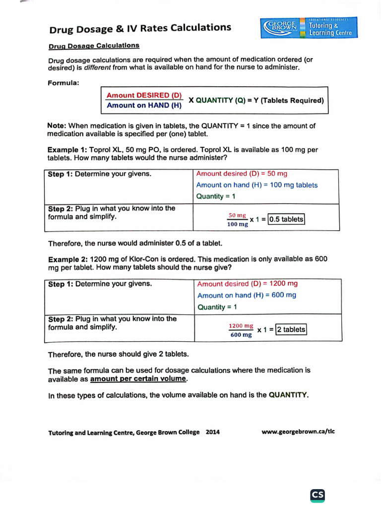 DRUG-DOSAGE-AND-IV-RATES-CALCULATIONS | PDF