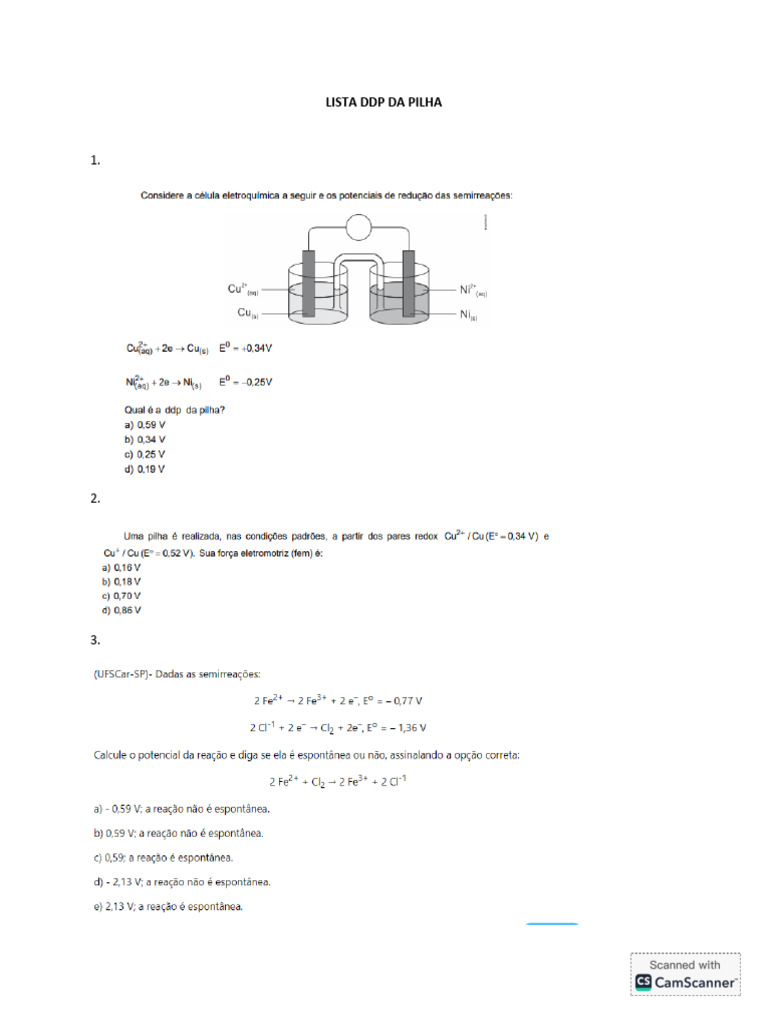 LISTA DDP DA PILHA(1) | PDF