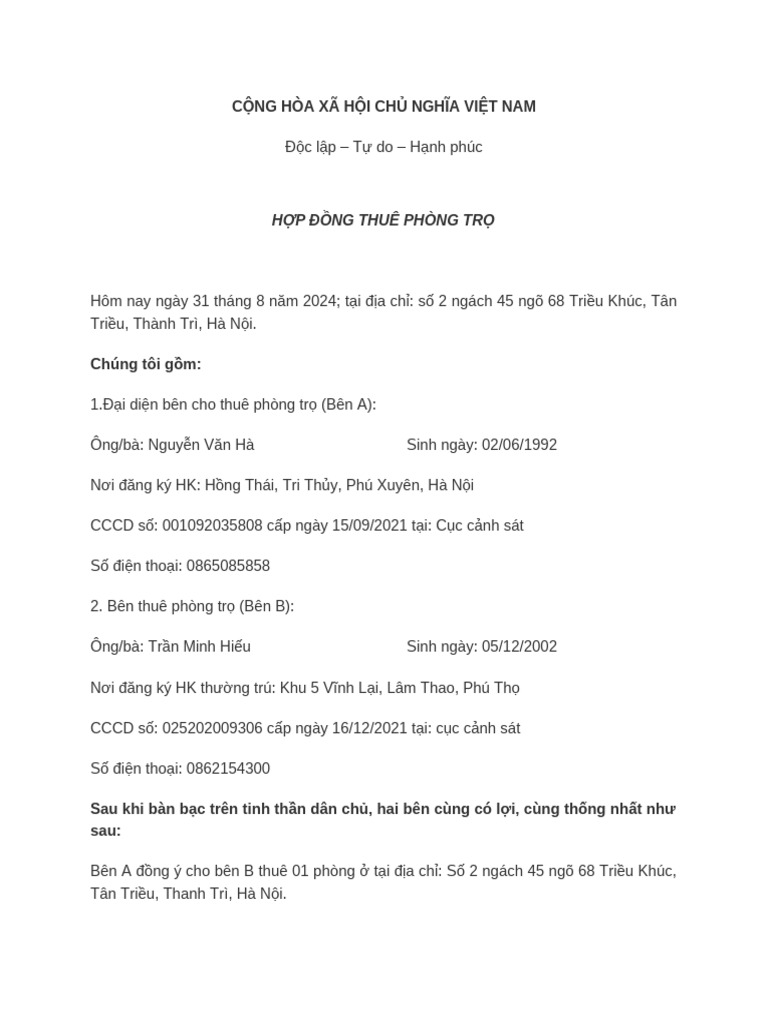 Hop Dong 68 Trieu Khuc | PDF