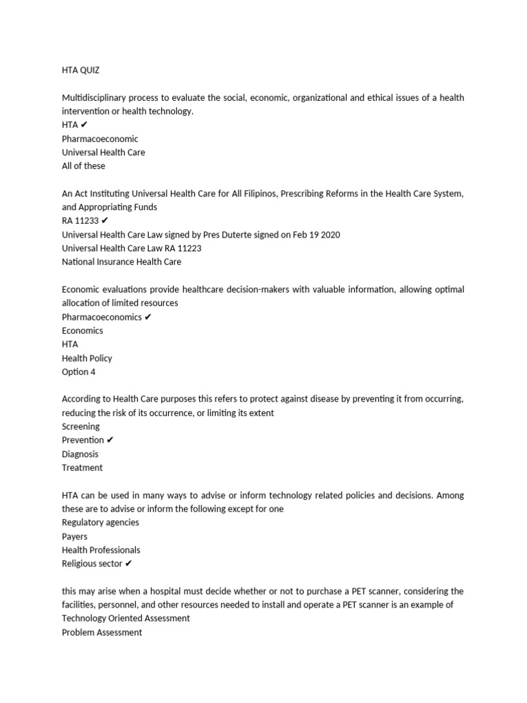 HTA-QUIZ | PDF