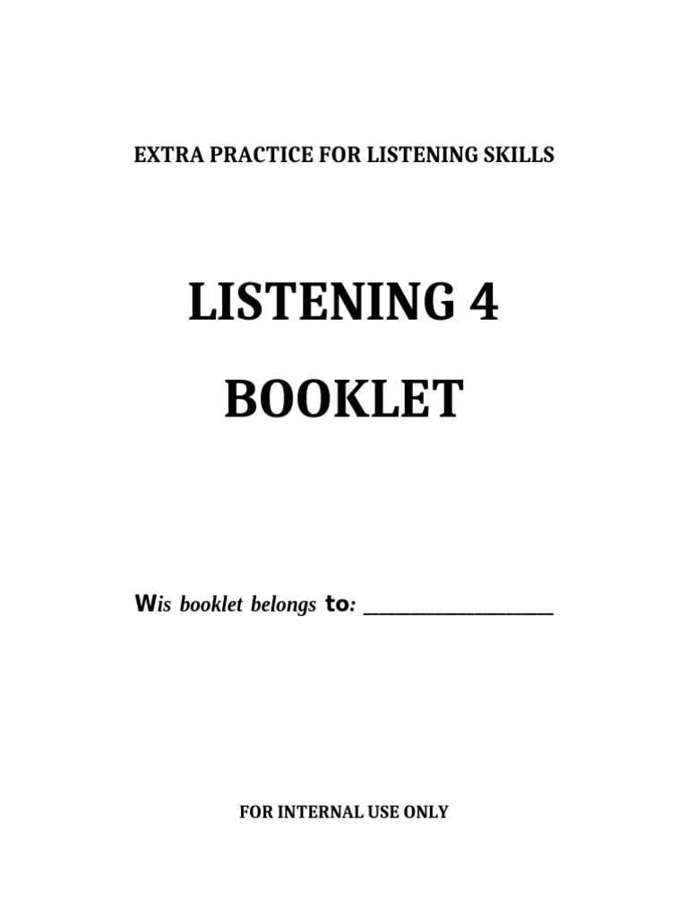 Listening 4 Booklet | PDF