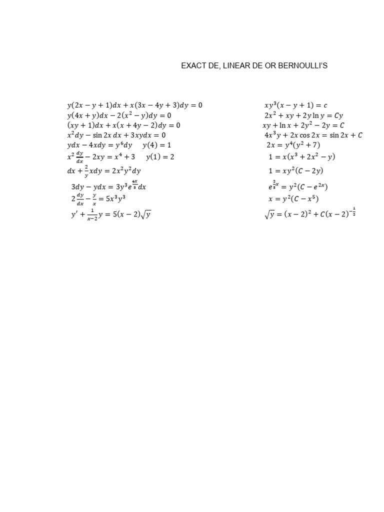 Types And Solutions Of Differential Equations Pdf