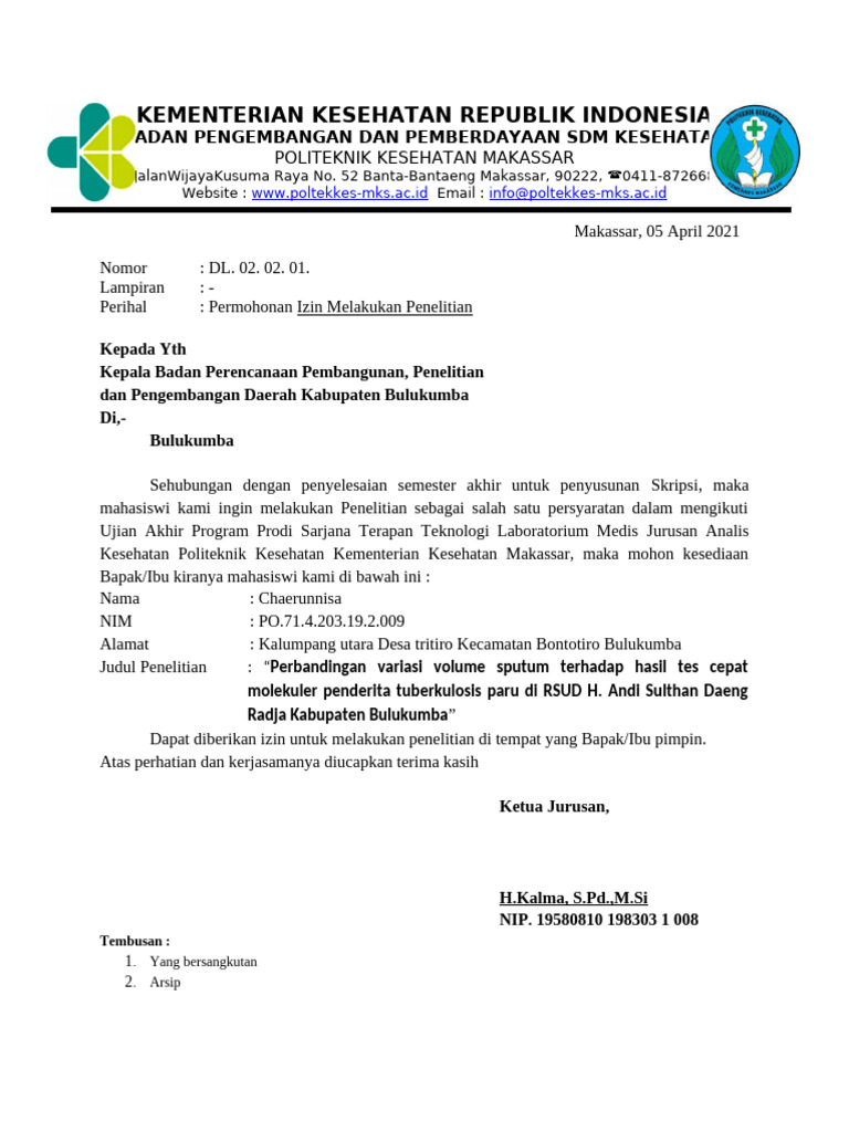 Contoh SI Penelitian | PDF