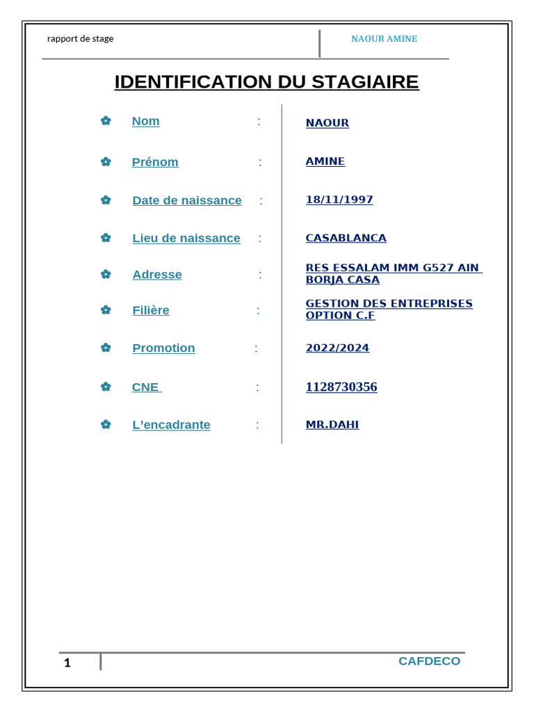 Rapport de Stage Fiduciaire | PDF