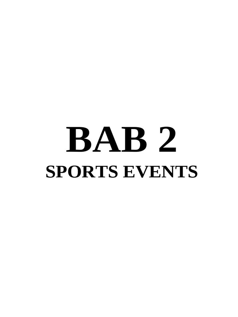 BAB 2 - Sports Events | PDF