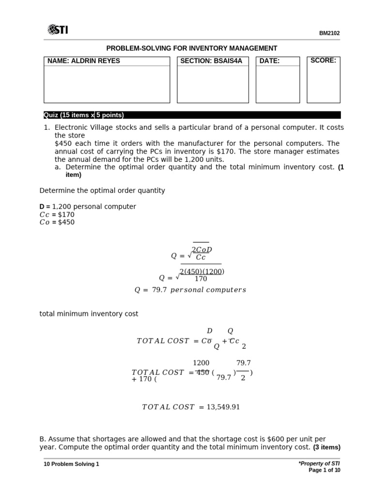 10 Problem Solving 1 Manscie-2 | PDF 10 Problem Solving 1 Manscie-2 | PDF